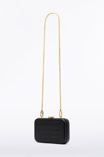 BLACK CROC CZ CUBO CLUTCH – Carla Zampatti