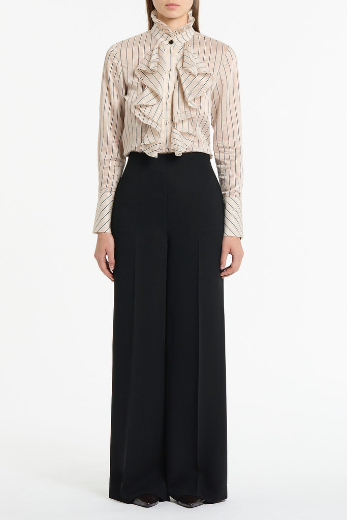 BLACK CREPE HIGH WAISTED WIDE LEG PANT – Carla Zampatti
