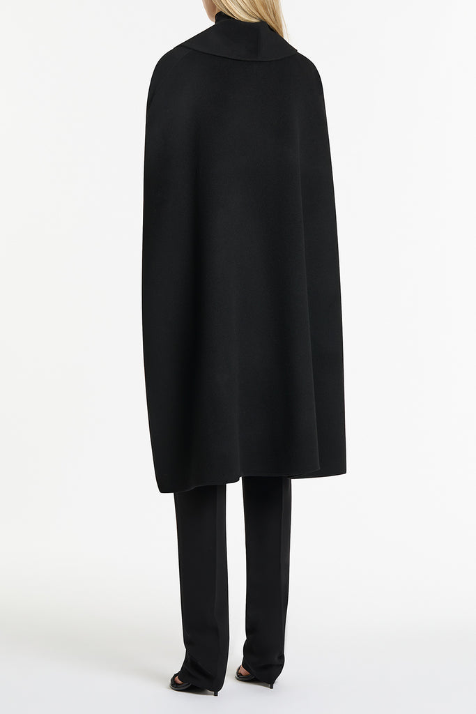 BLACK DOPPIA WOOL CAPE – Carla Zampatti