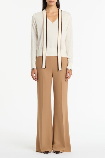 CINNAMON CREPE CLASSIC FLARED PANT – Carla Zampatti