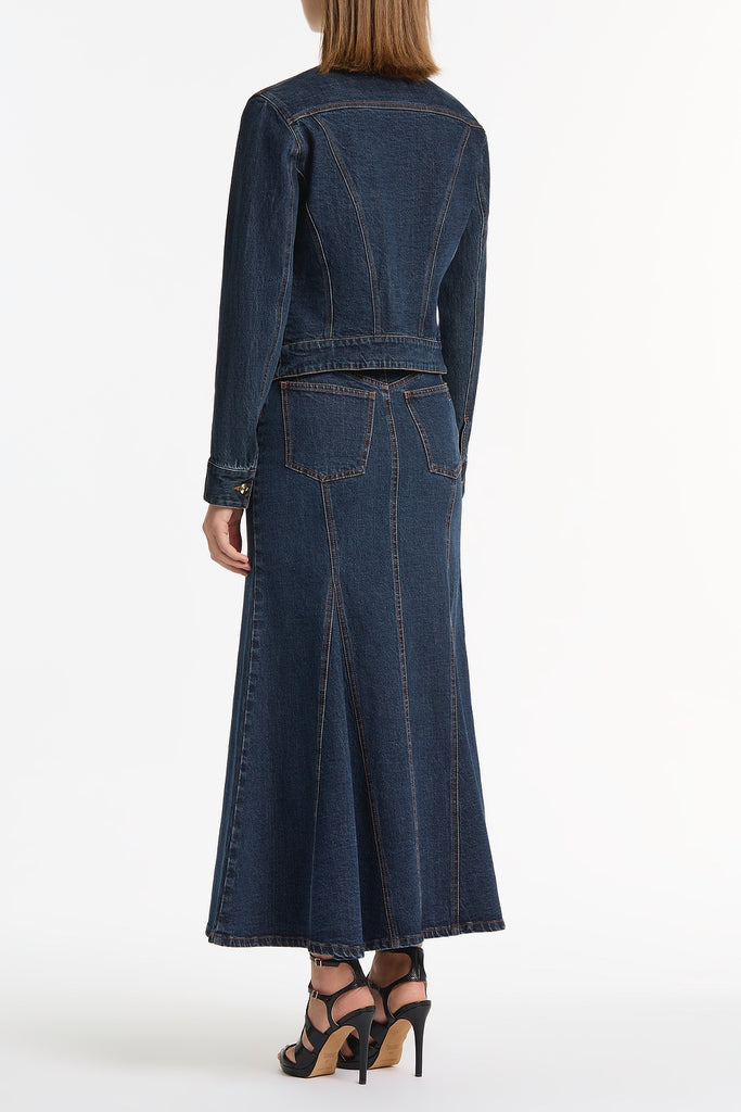 DARK INDIGO FITTED DENIM JACKET – Carla Zampatti