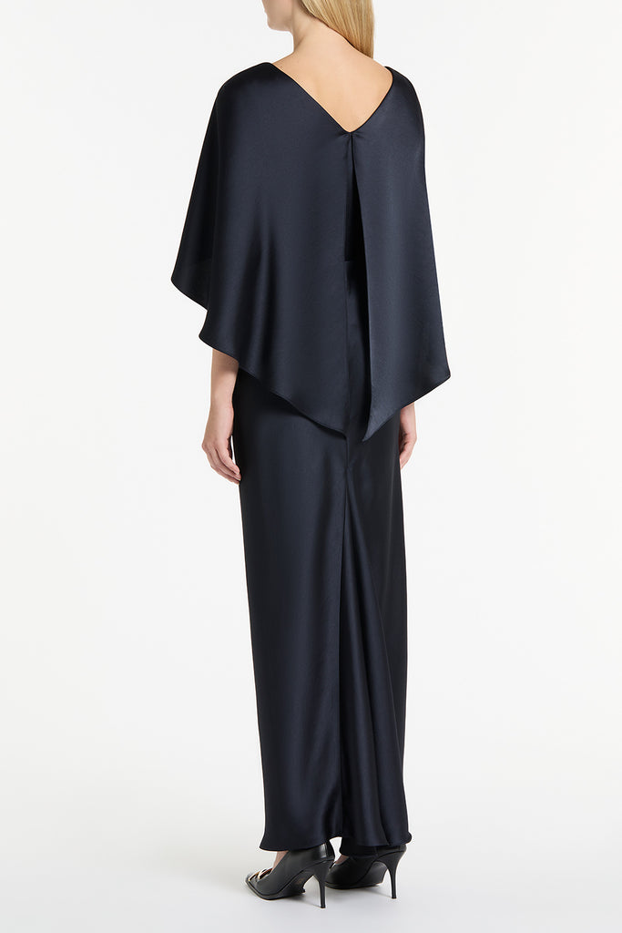 INK SATIN CAPE TOP – Carla Zampatti