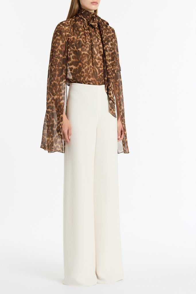 LEOPARD SILK SPLIT SLEEVE TOP – Carla Zampatti