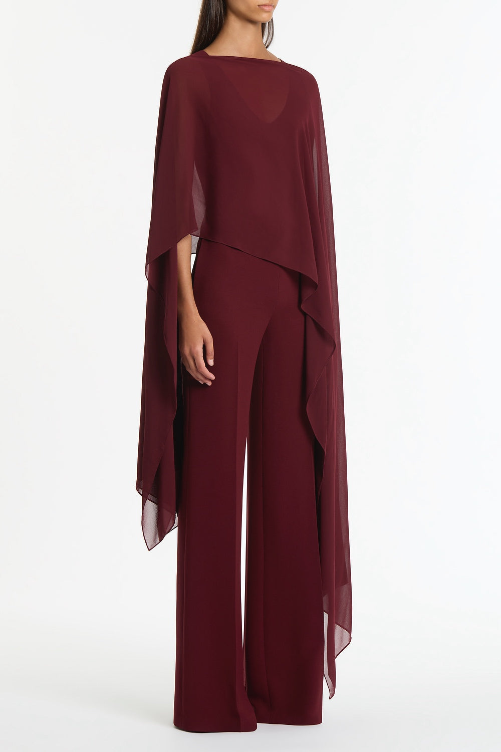 MERLOT GEORGETTE CASCATA WRAP – Carla Zampatti