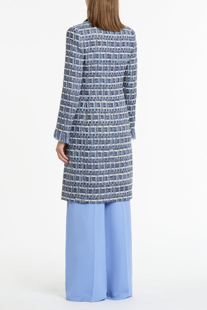 ROYAL METALLIC CHECK TWEED FRINGED COAT – Carla Zampatti